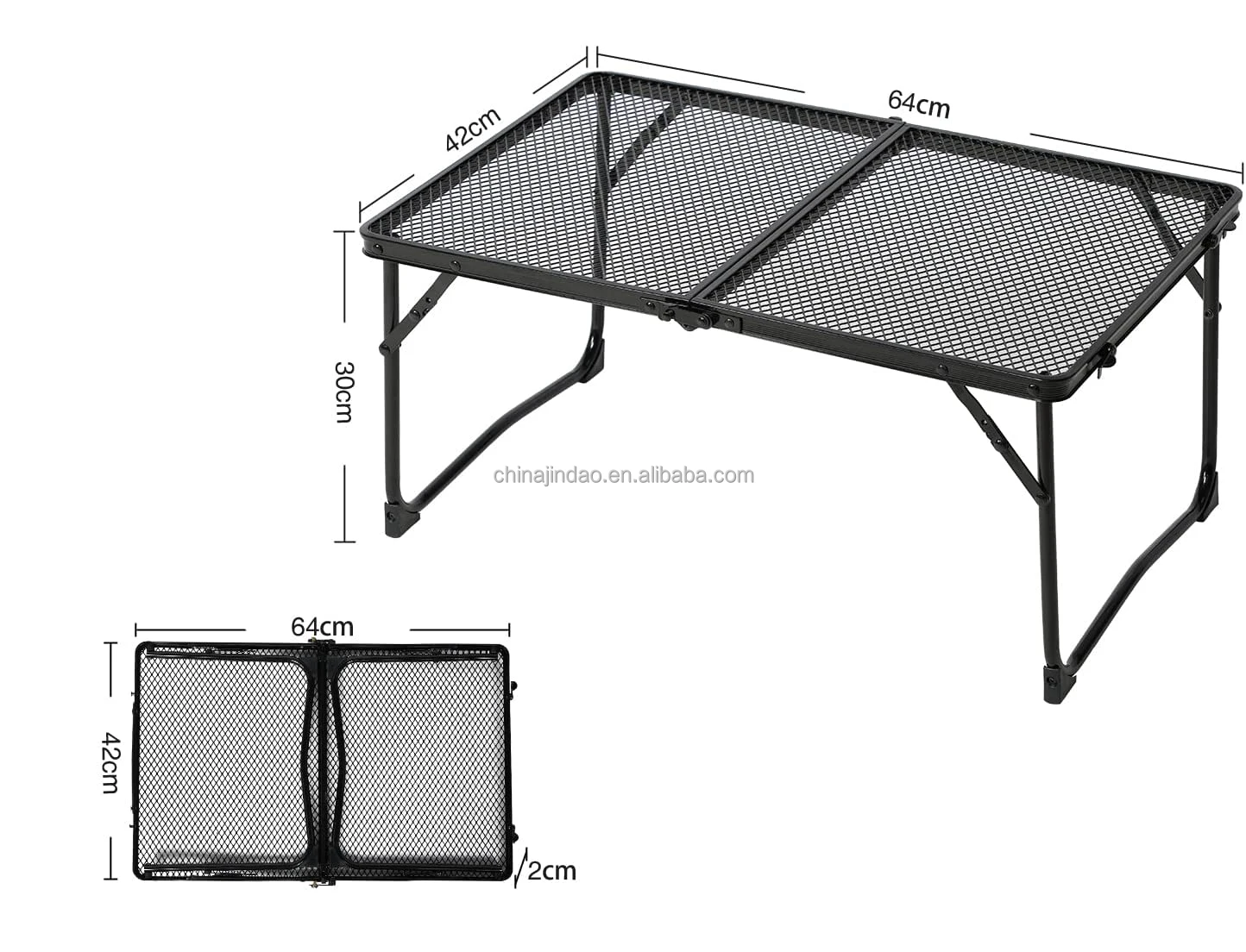 Outdoor Folding Steel Mesh Table Suitcase Portable Picnic Table Small ...