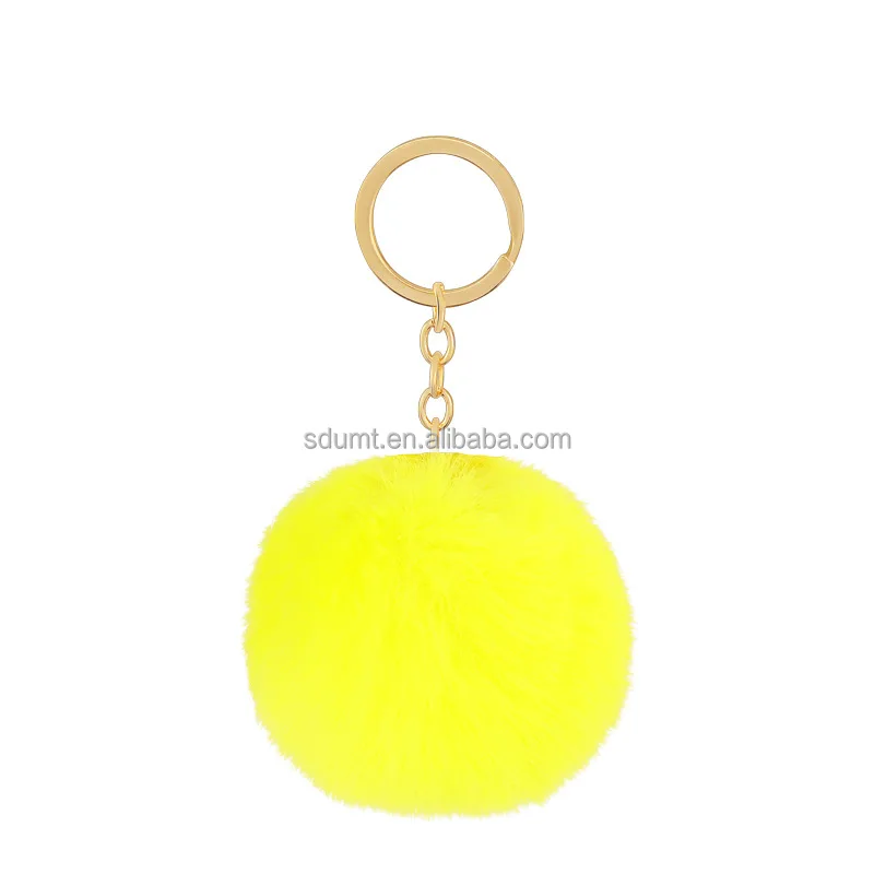 Promotional 8cm Small Pom Pom Keychain Safety Keychains For Women Key ...