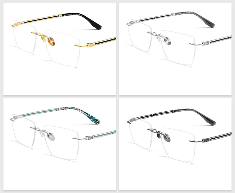 2025 High Quality Rimless Square Spectacles Optical Frame Unisex ...