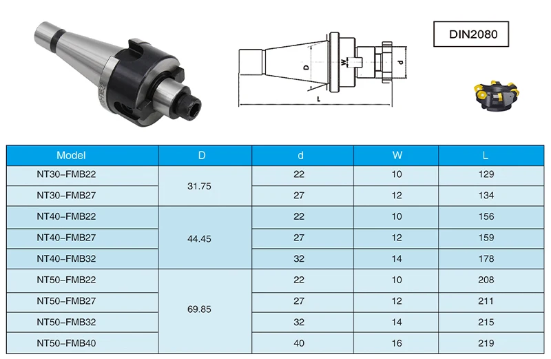 Cnc Milling Chuck Arbors Nt40 Fmb Collet Chuck Tool Holder Face Mill Arbor Nt40 Fmb Face Milling ...