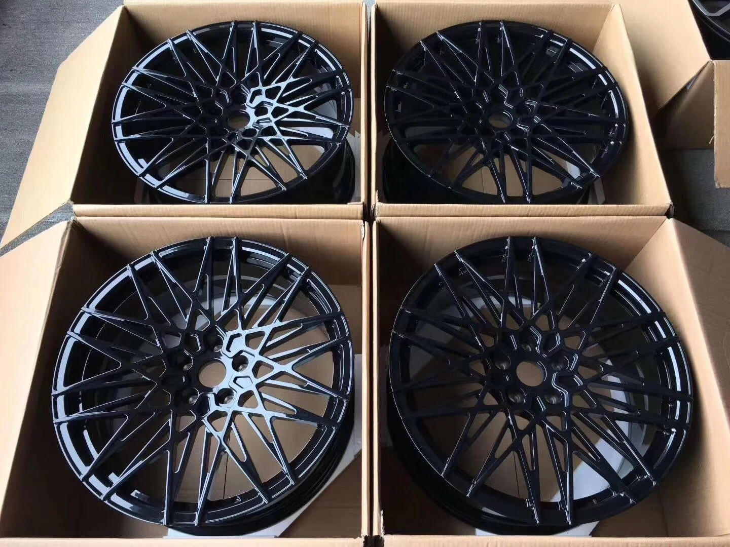 Custom Forged Alloy Passenger Car Wheels Black 22 Inch Wheels 5x120 ...