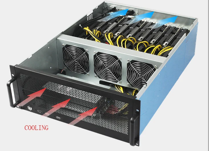 4U Rackmount 8 GPU Server Rig with 3865U MB & 2000W PSU