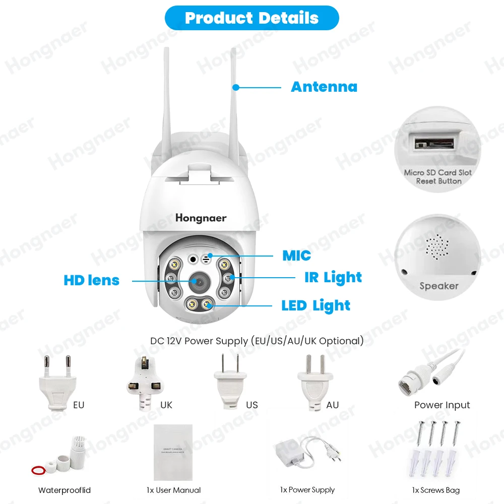 8mp 4k Ptz Camera Ip Outdoor Wifi Camera Hd 5mp Wireless Surveillance ...