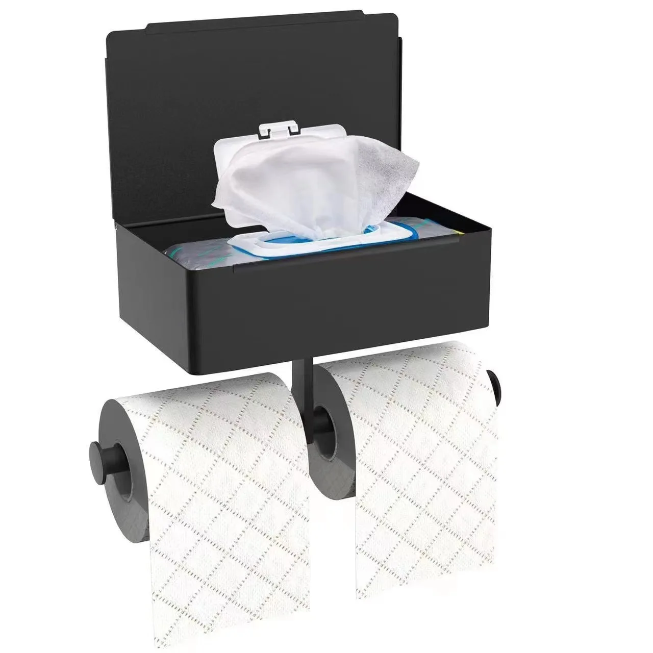 Free Standing Gun Metal Paper Storage Box Holder Toilet Paper Holder ...