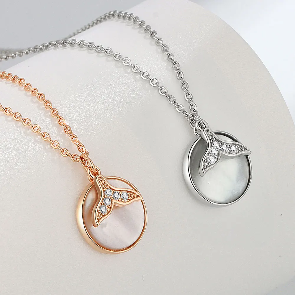 Korean Beauty Fishtail Necklace Female Niche Design Luxury Shell ...