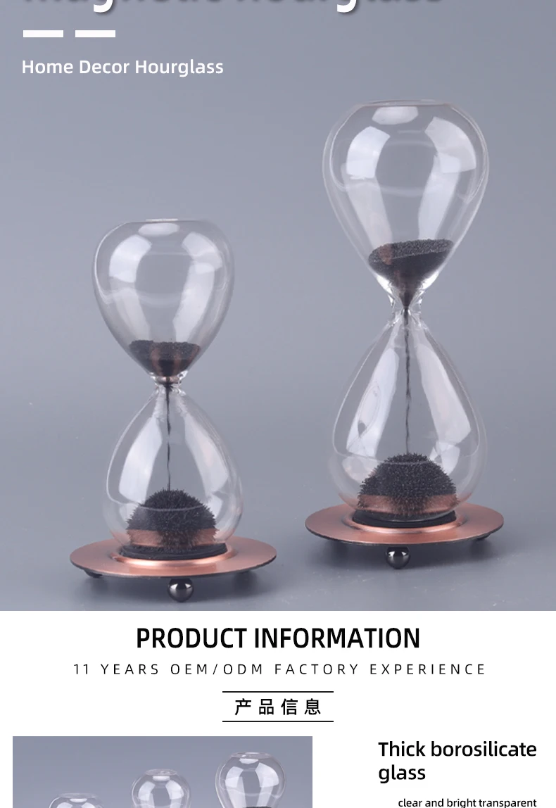 2022 Creative Black Magnetic Hourglass for Sale Magnetic Sand Timer ...