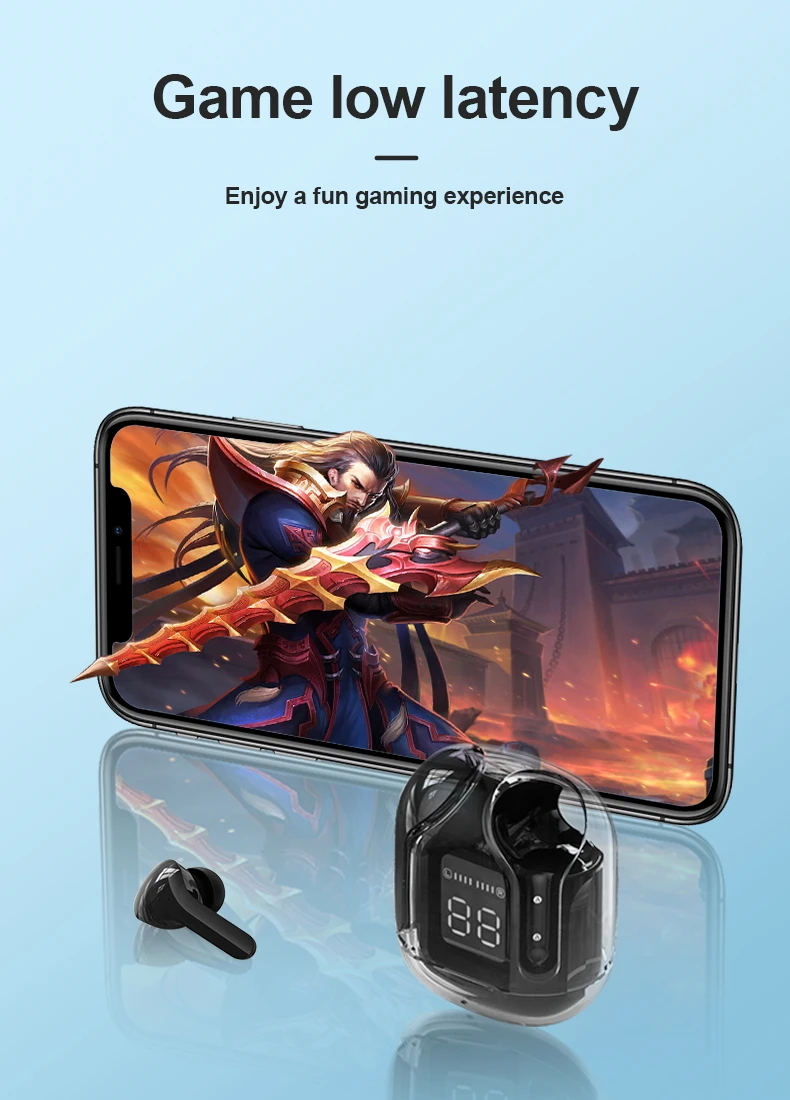 Yx06 Auriculares Inalambricos Crystal Tws Enc Audifonos Wireless Earbuds Led Digital Display ...