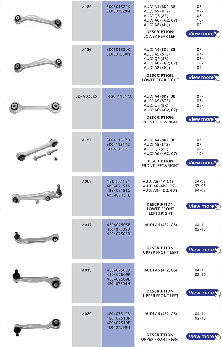 Auto Suspension Parts Lower Upper Front Rear Control Arm for Audi Q5 Q7 ...