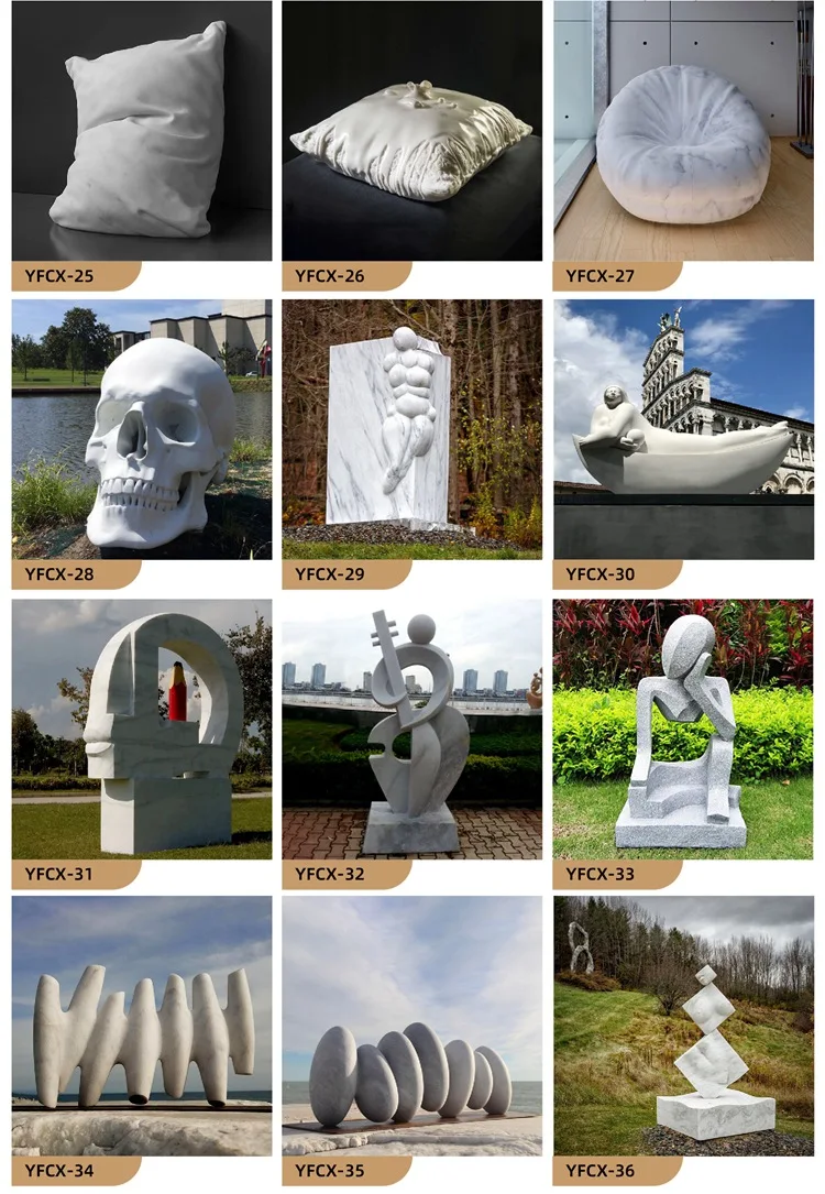 Modern Style Marble Stone Abstract Sculpture Statue Decor