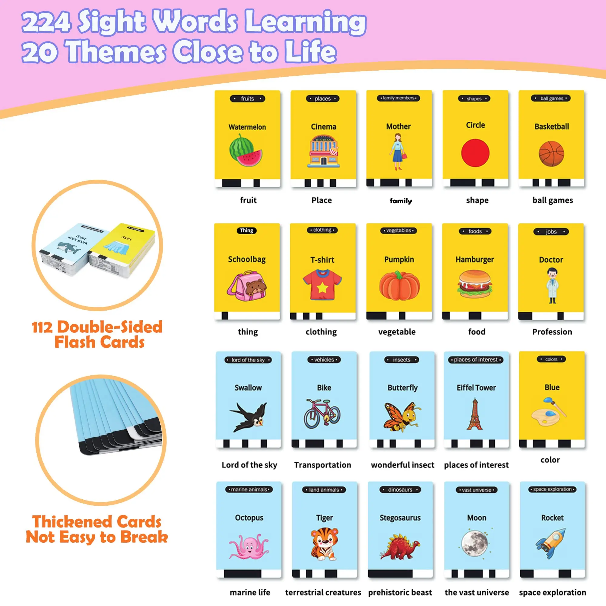 224 Words Talking Flash Cards - LCD Writing Tablet for Toddlers