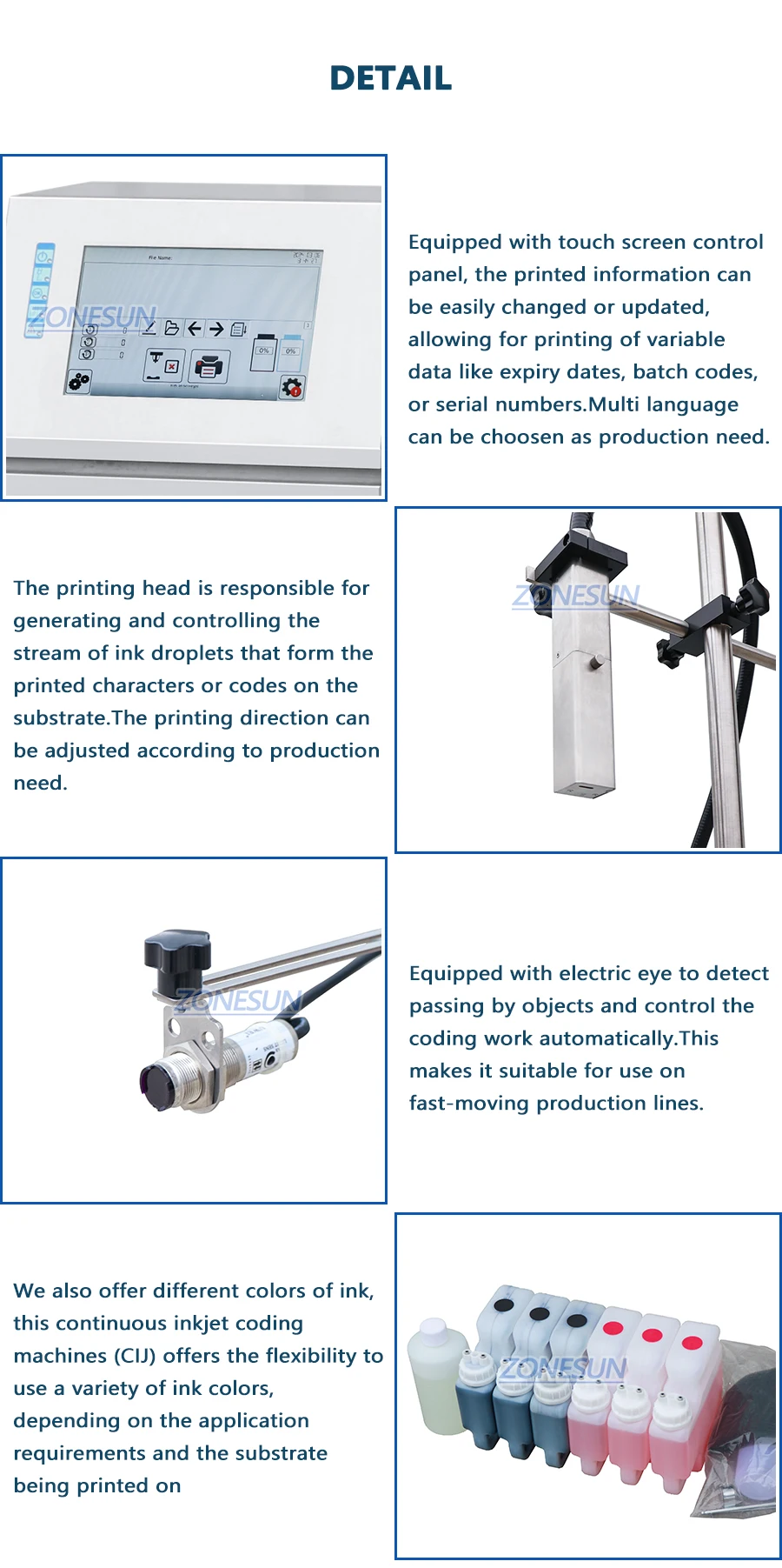 ZONESUN ZS-TIP15 - High Speed Intelligent Inkjet Printer