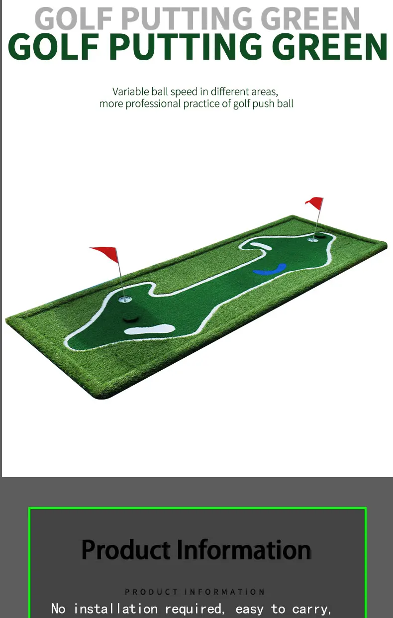 Mini Golf Practice Putting Green - 9-Hole Artificial Grass