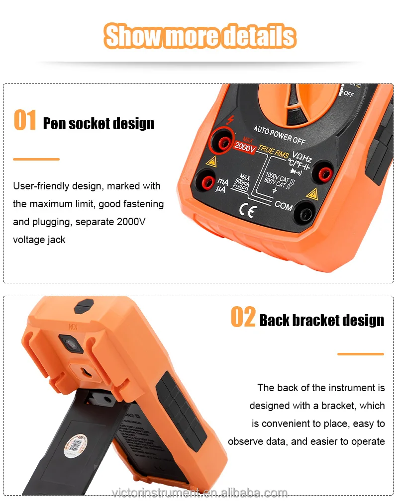 VICTOR 9820 High Voltage Digital Multimeter - 2000V NCV