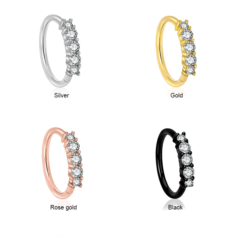 Expander Seamless Segment Ear Hoops Tragus Cartilage Earrings Nostril ...