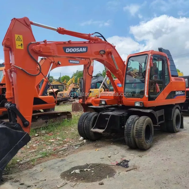Used Korea 15Ton Imported Doosan Dh150/ Dh150w-7 Wheel Excavator ...