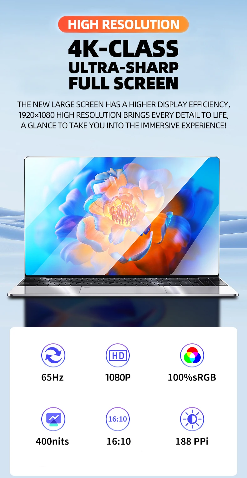 Gen 15.6 "Full HD IPS Display Laptop J4125 128GB Memory 1t Solid State ...