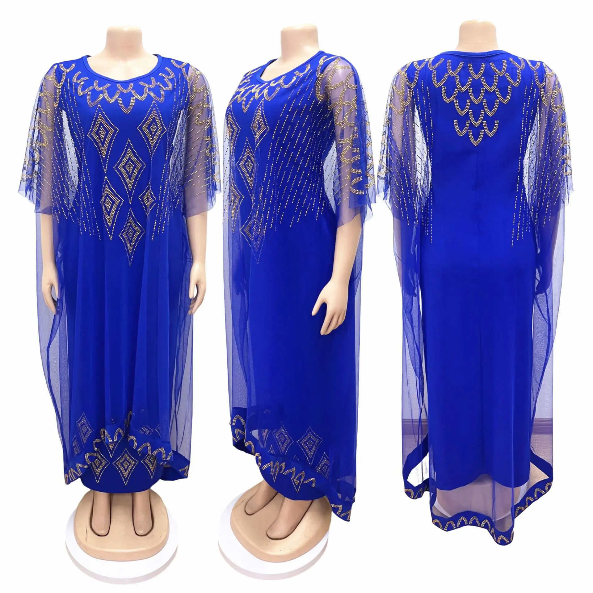 Wholesale African Mesh Sheer Fake Two Piece Dresses Luxury Night Club ...