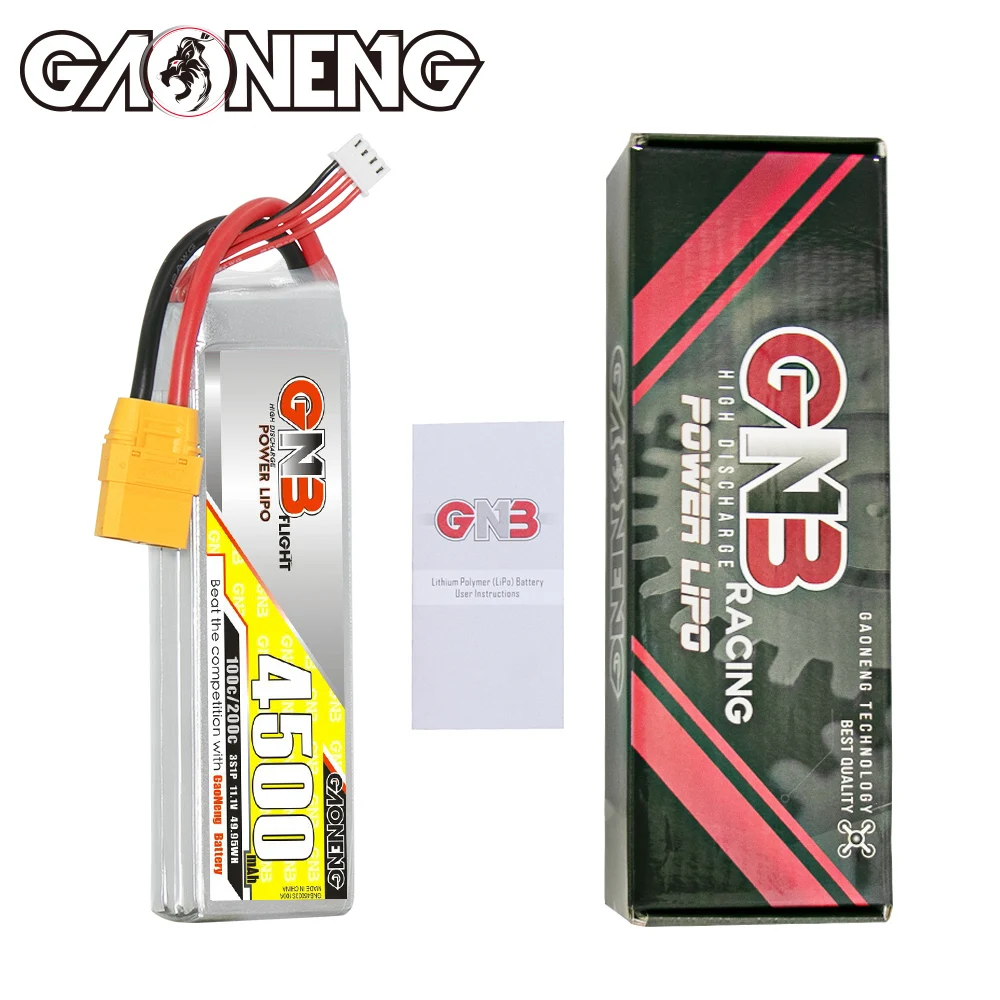 News Gaoneng Gnb 4500mah 3s 11.1v 100c 200c Xt90 Rc Lipo Battery Edf ...