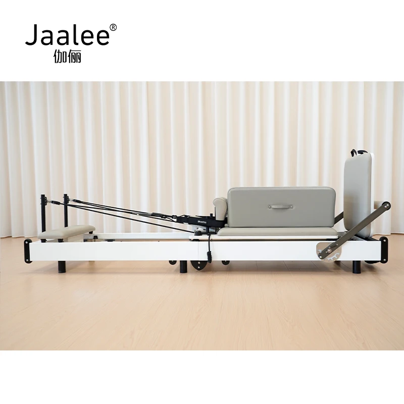 Foldable Maple Oak Wooden Pilates Reformer for Yoga Training