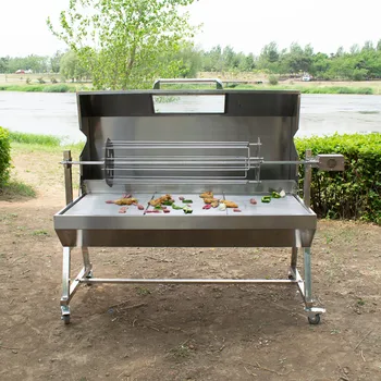 Barbeque Smoker Roast Whole Lamb Rotary Stainless Grilled Chicken Grill ...