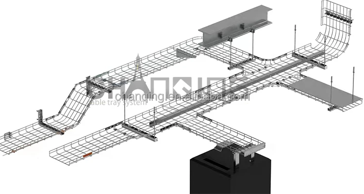 Wire Mesh Basket Cable Tray T:4mm 5mm 6mm H:3000mm Idc Steel Grid Cable ...