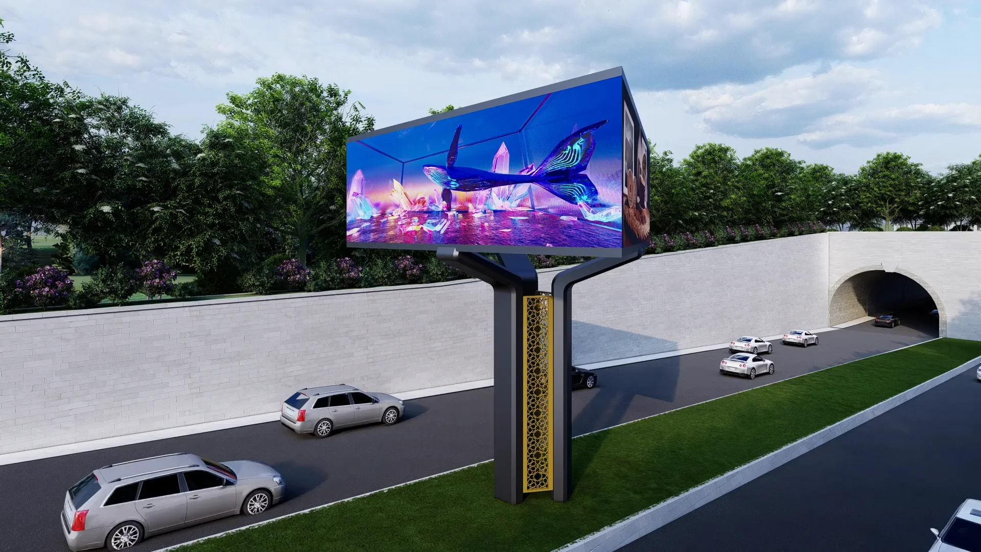 Three Sided Led Structure Customized High Brightness P6 Led Display ...