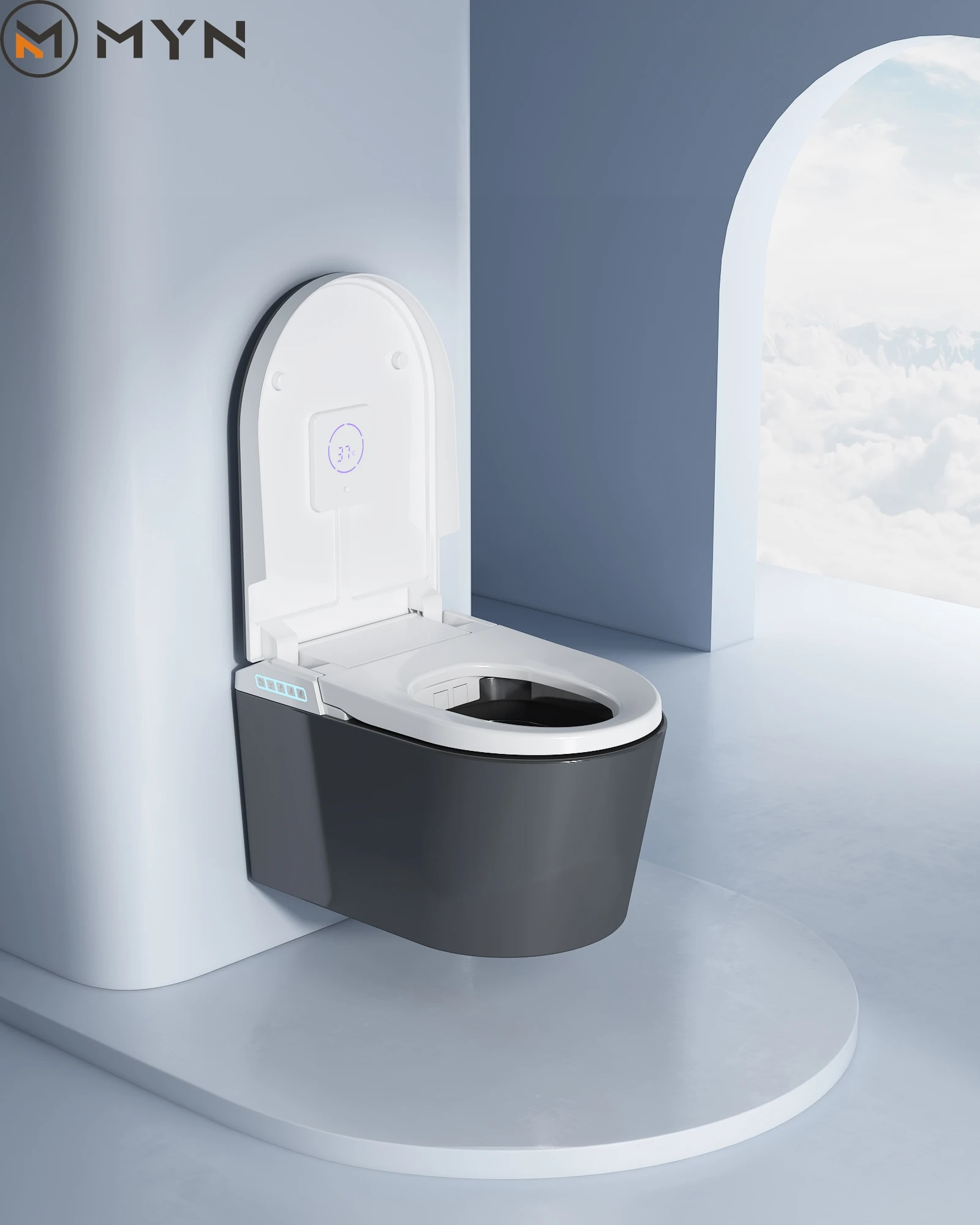 2024 High End White Wall Hung Ceramic Smart Electric Toilet