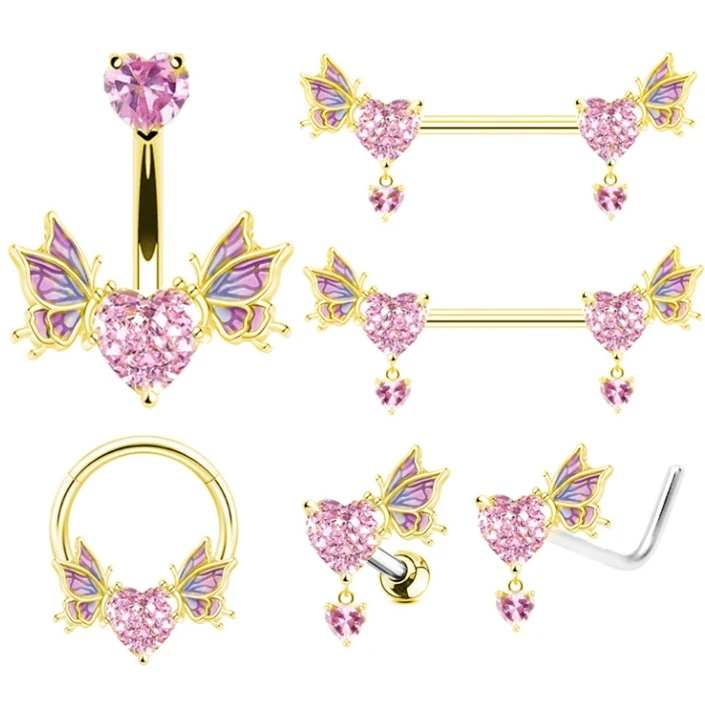 All body piercing stainless steel jewelry surgical steel butterfly ...