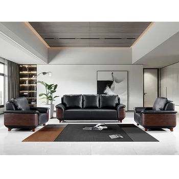 Luxury Modern Office Leather Sofa Set Office Furniture Waiting Room Ceo ...