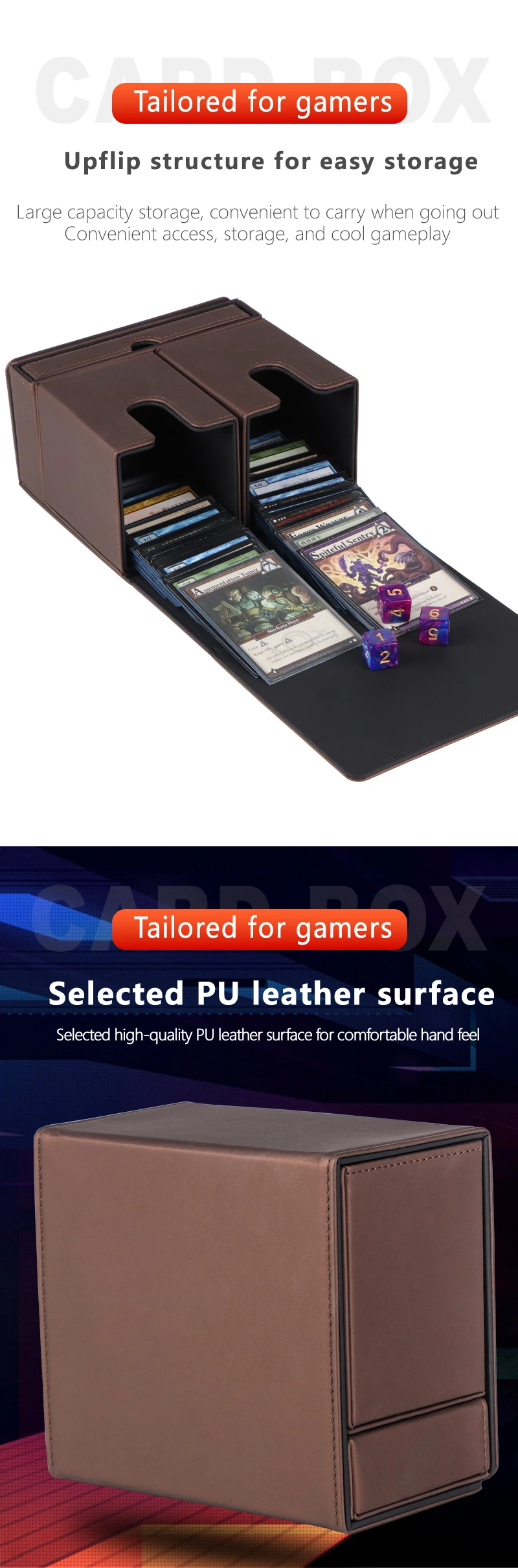 Waterproof 200+ Card Magnetic Playing Card Storage Box Microfiber ...