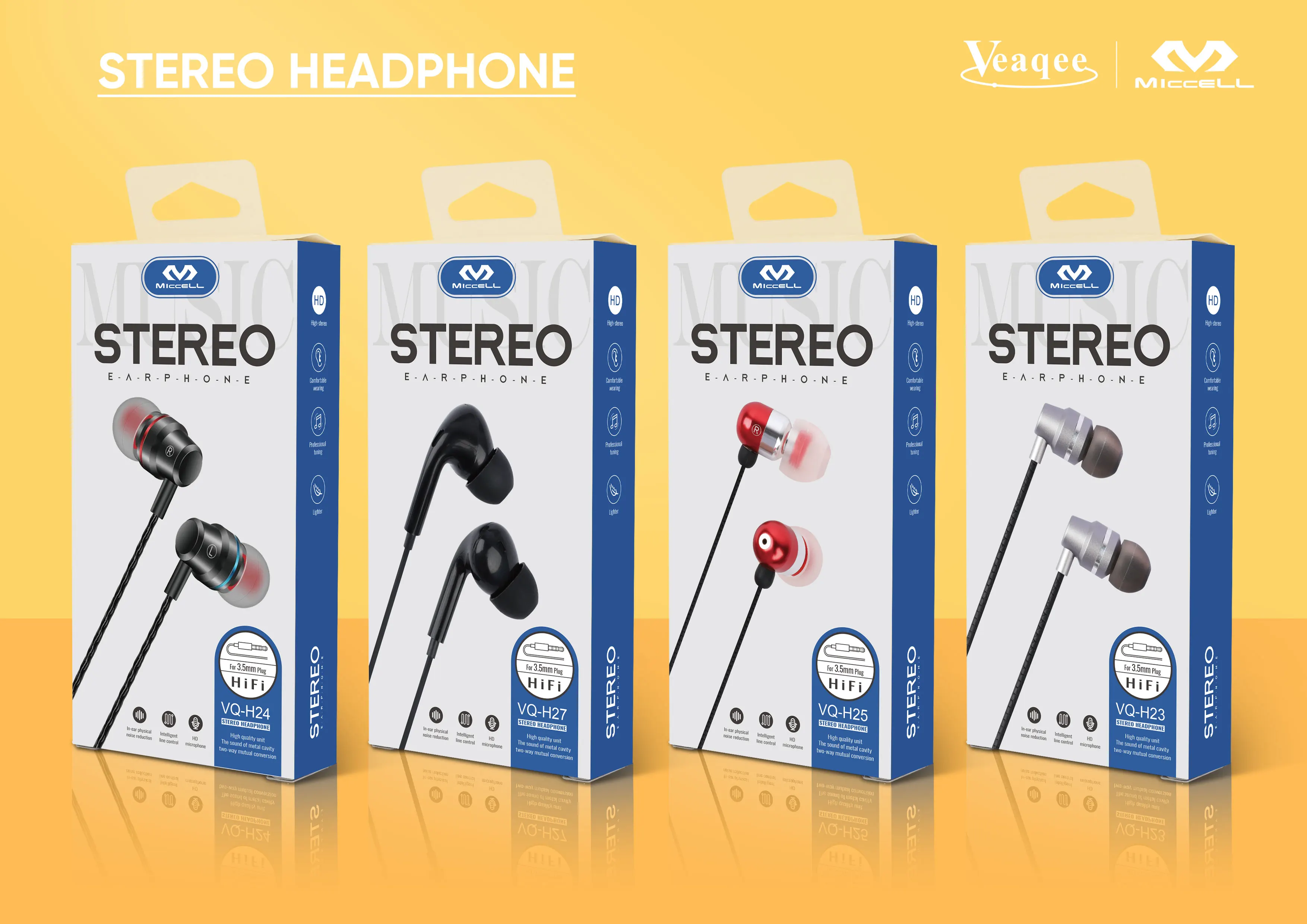 MICCELL Wired Earphones - Perfect Sound for Gaming & Sport