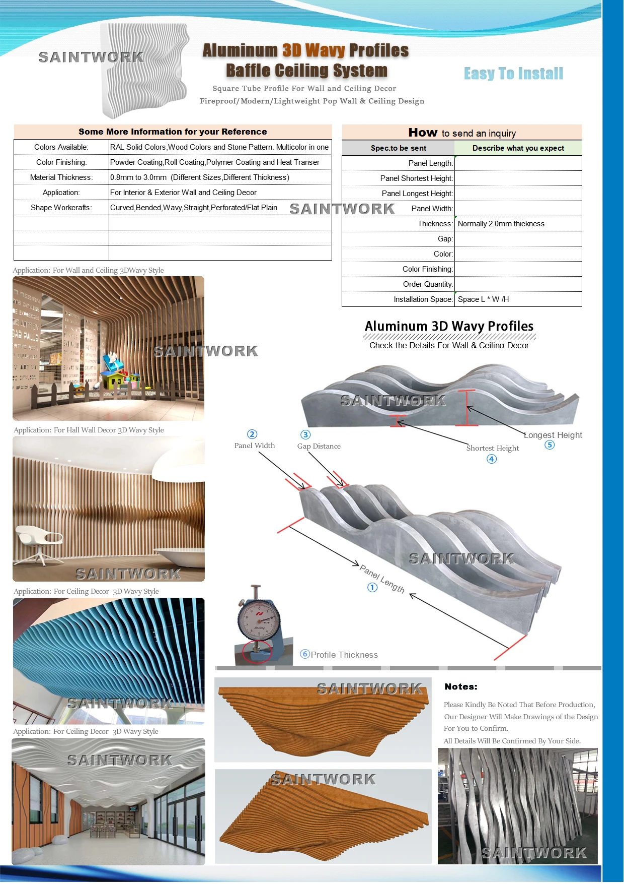 3D Wavy Aluminum Ceilings - Stylish & Durable Solutions