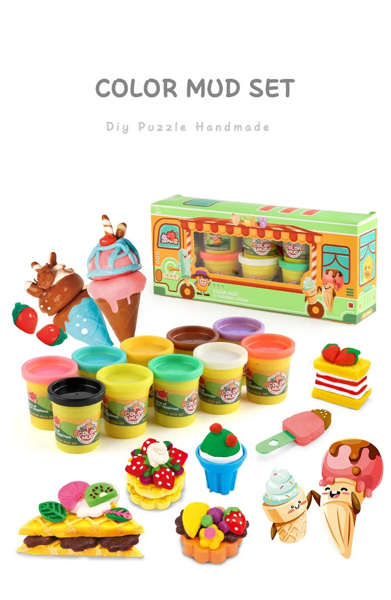 8 Pcs Pack Playdough Kit Modeling Clay Polymer Clay Set for Kids Play ...