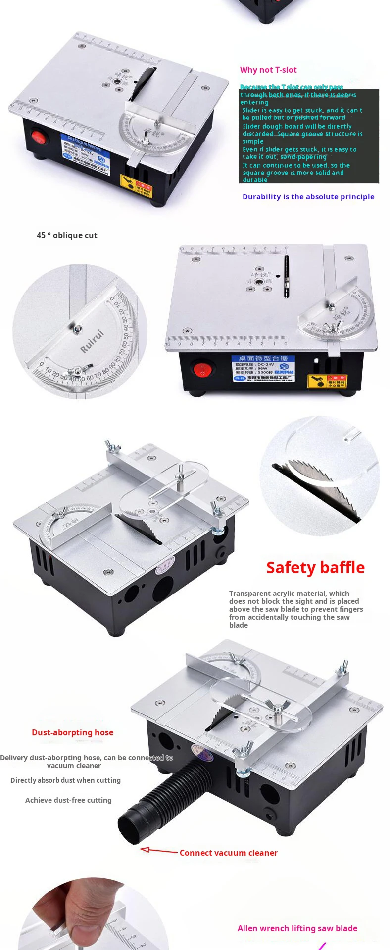 D132yc Mini Electric Table Saw For Wood & Aluminum Cutting - Oem