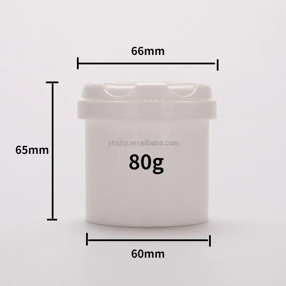Custom 80g White Empty Plastic Jar for Air Fresher Gel