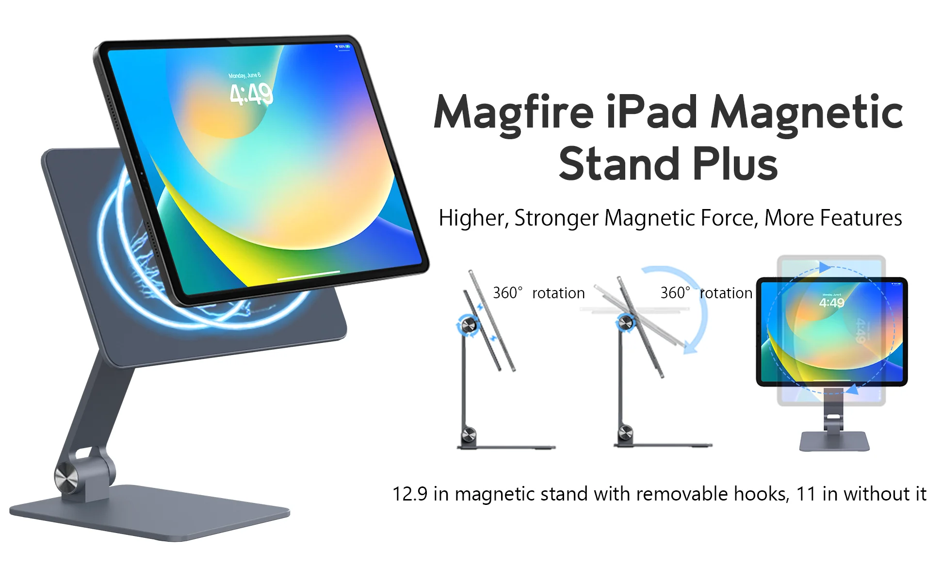 Foldable Premium Magnetic iPad Holder Stand - Adjustable Multi-Angle ...