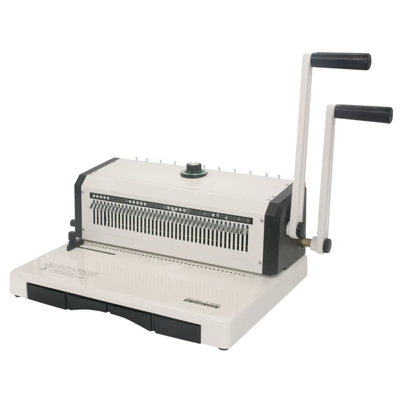 [20 Sheets] Heavy Duty Double Handle Manual F4 Size Double Wire Calendar Binding Machine Mt7040 ...