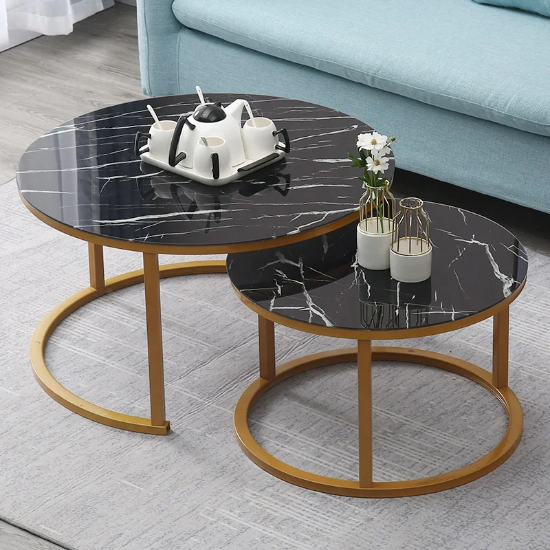 Nordic Simple Modern Coffee Golden Leg Coffee Table Room Luxury Marble ...