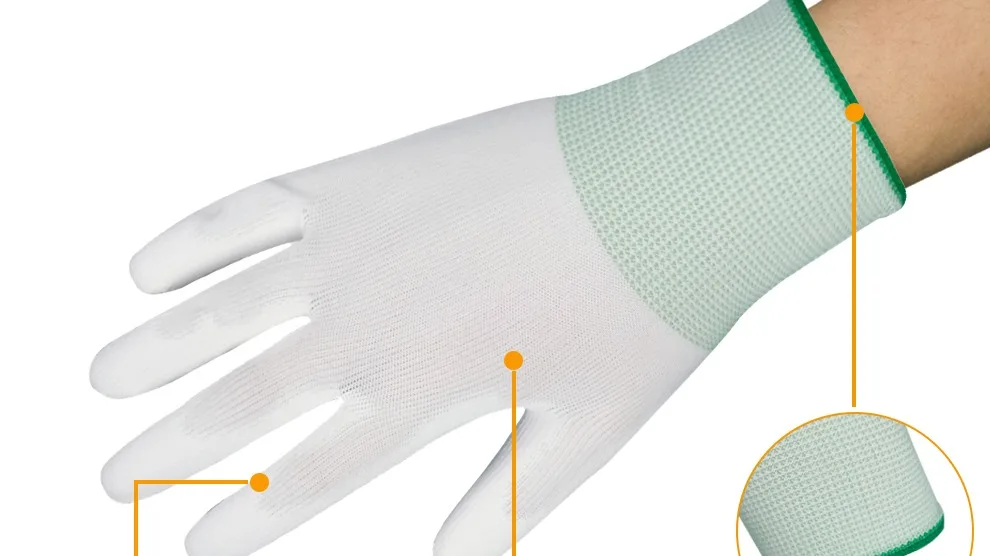 China Manufacturer 13 Gauge Nylon Labor Protection Pu Coated Glove Cut ...