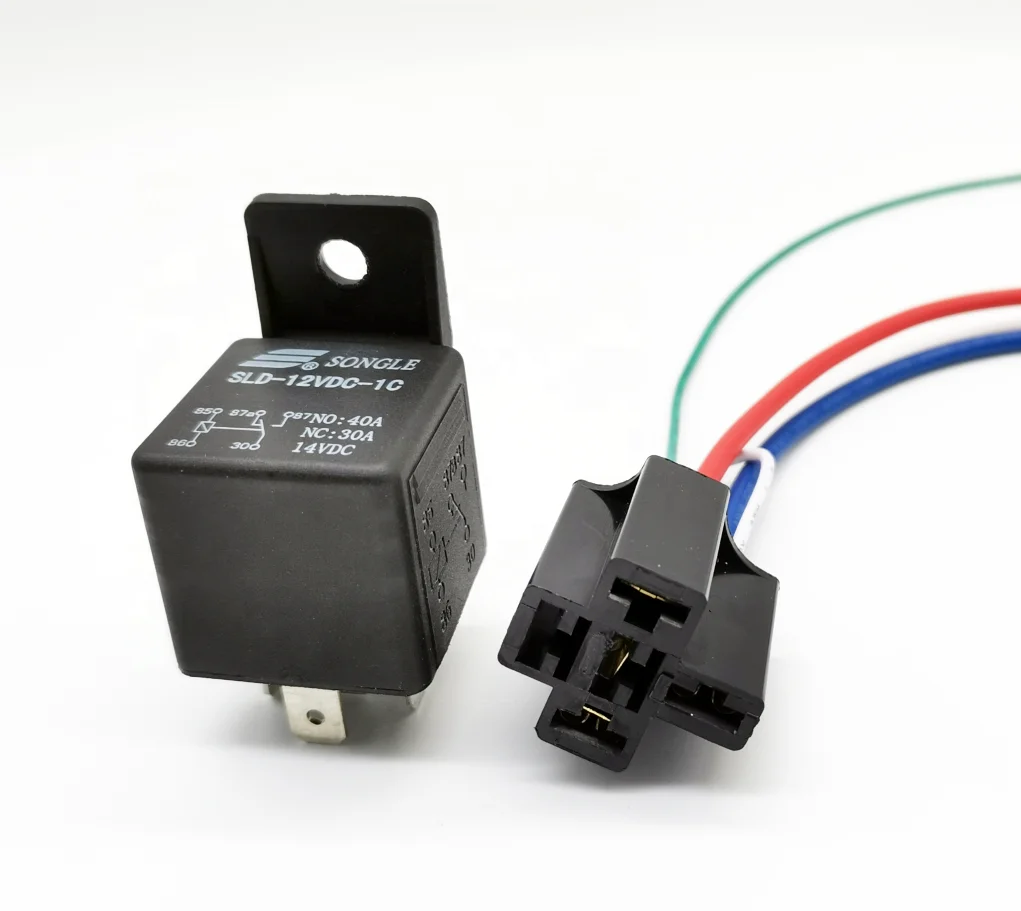 SLD-12VDC-1C 12V 40A 5pin auto relay socket customized wire harness ...