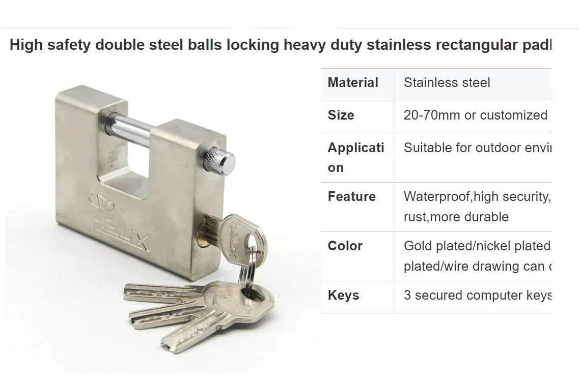 Hotselling Iron Rectangular Heavy Duty Padlock Iron Padlock Rectangular ...