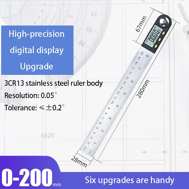 Probon Digital Angle Finder Ruler - 360 Degree Protractor