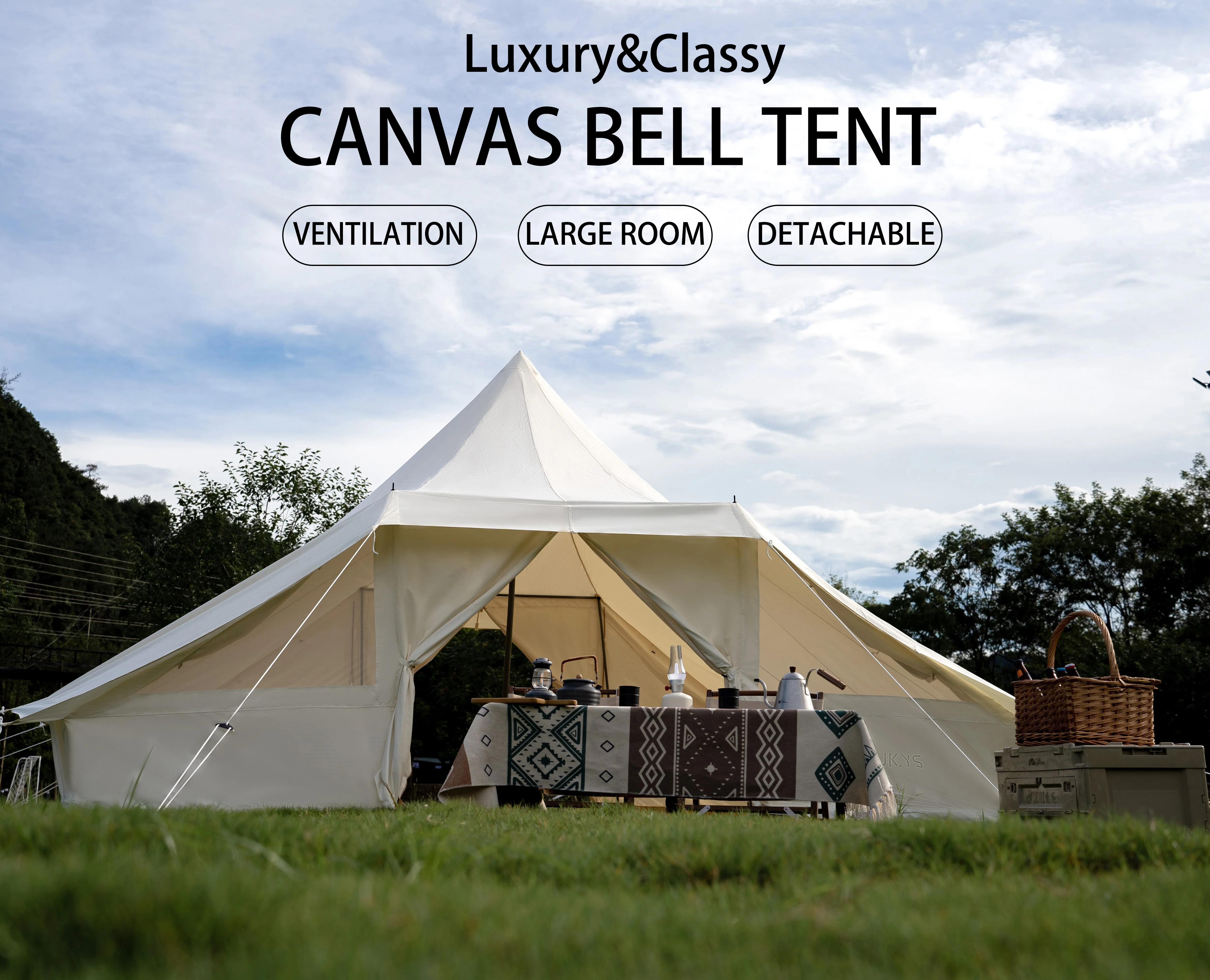 Customized Luxury Safari Glamping Tent Outdoor Camping Yurt Tent Large ...