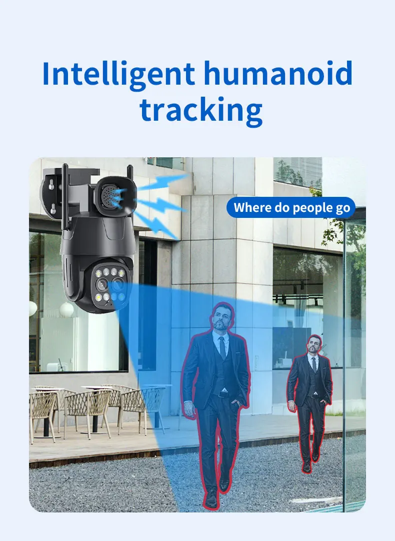 Waterproof Wireless Siren Alarm Cctv Camera 6mp 8mp Outdoor Dual Lens ...