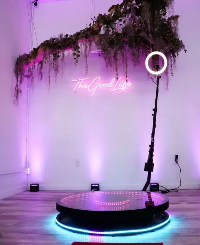 Free Custom 360 Photo Booth Enclosure Backdrop with Colorful Led Light ...