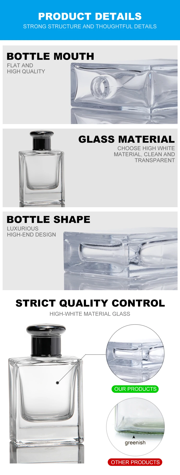 Empty Frosted Clear Luxury Beautiful High Quality Rectangle Shape Empty ...