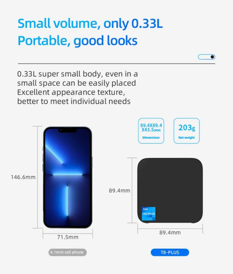 T8PRO Mini PC - Triple Display, 8GB Memory, 256GB SSD