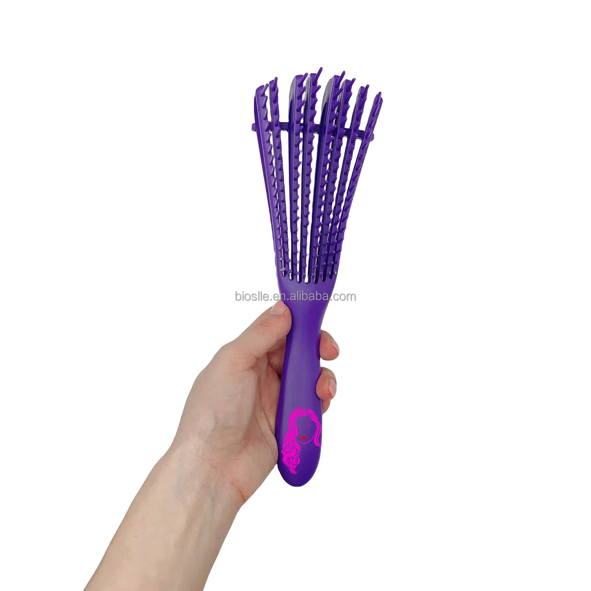 Custom Eight Rows Octopus Hair Brush Plastic Wet Vent Curly Detangling ...