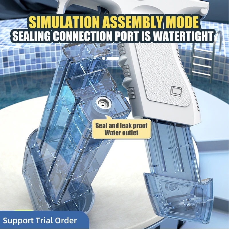 Summer Water Toys Glock Pistol With Lithium Battery Usb Cable Full Auto ...