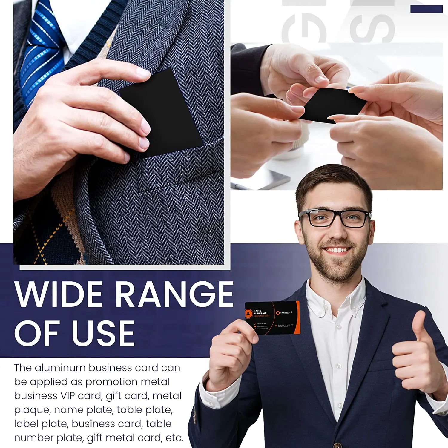 Stainless Steel Thick Metal Business Blanks Card For Customer Laser ...